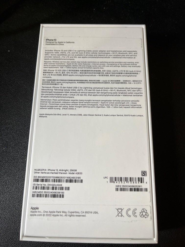 iPhone 13 box with accessories, Mobile Phones & Gadgets, Mobile Phones ...