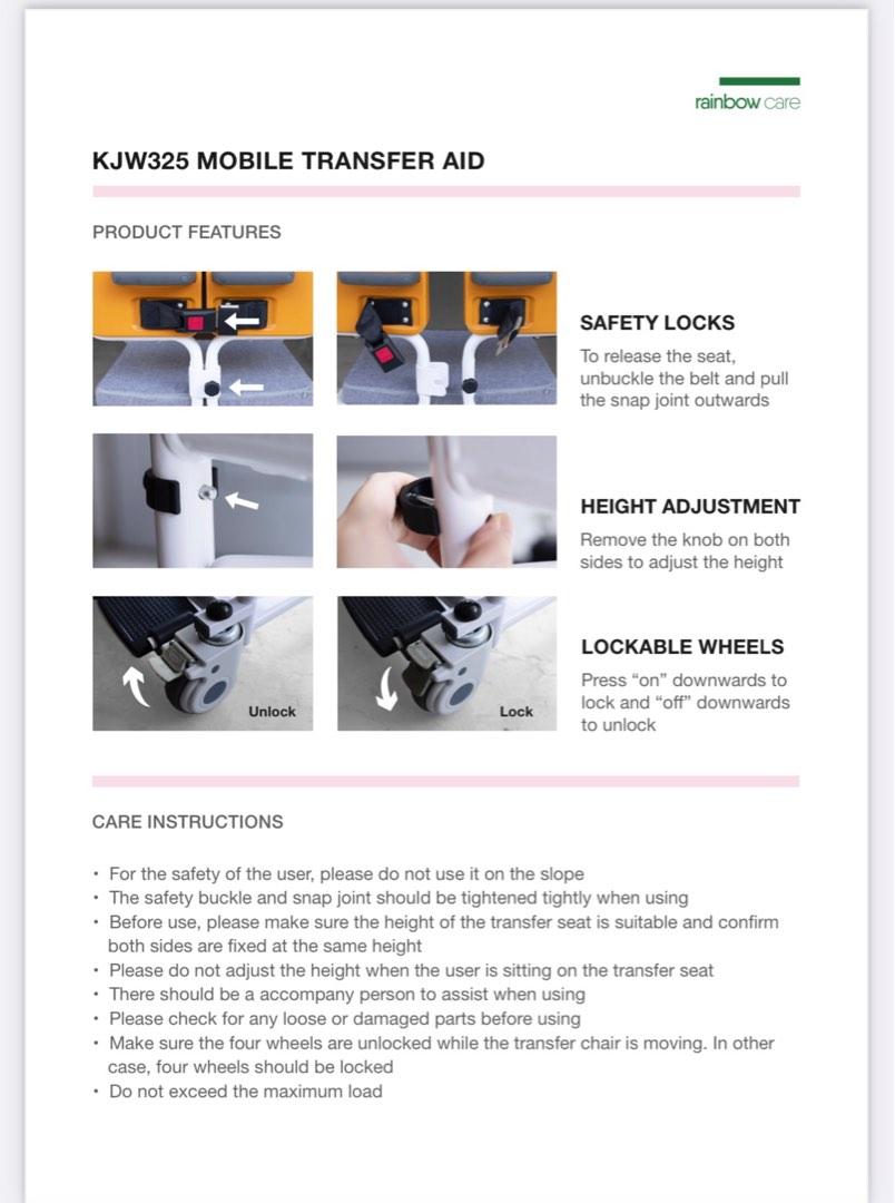 KJW325 Mobile Transfer Aid, Health & Nutrition, Assistive ...