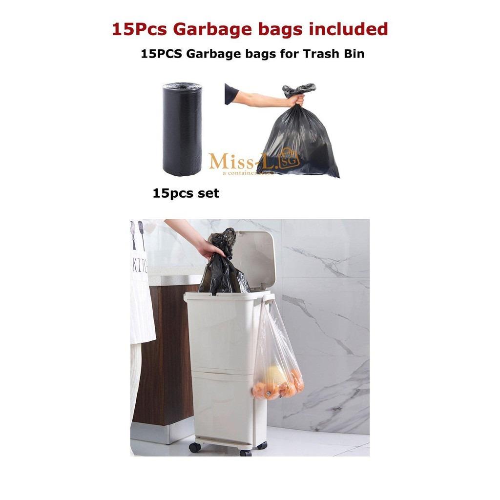 Large 2-Tier Sorting Dustbin with Lid/Kitchen Double Layer, Furniture ...