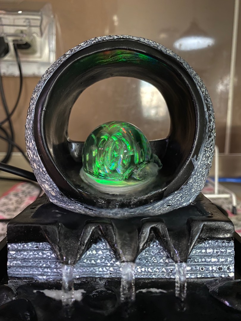 Lucky Fengshui water fountain with rotating ball, it emits color lights ...