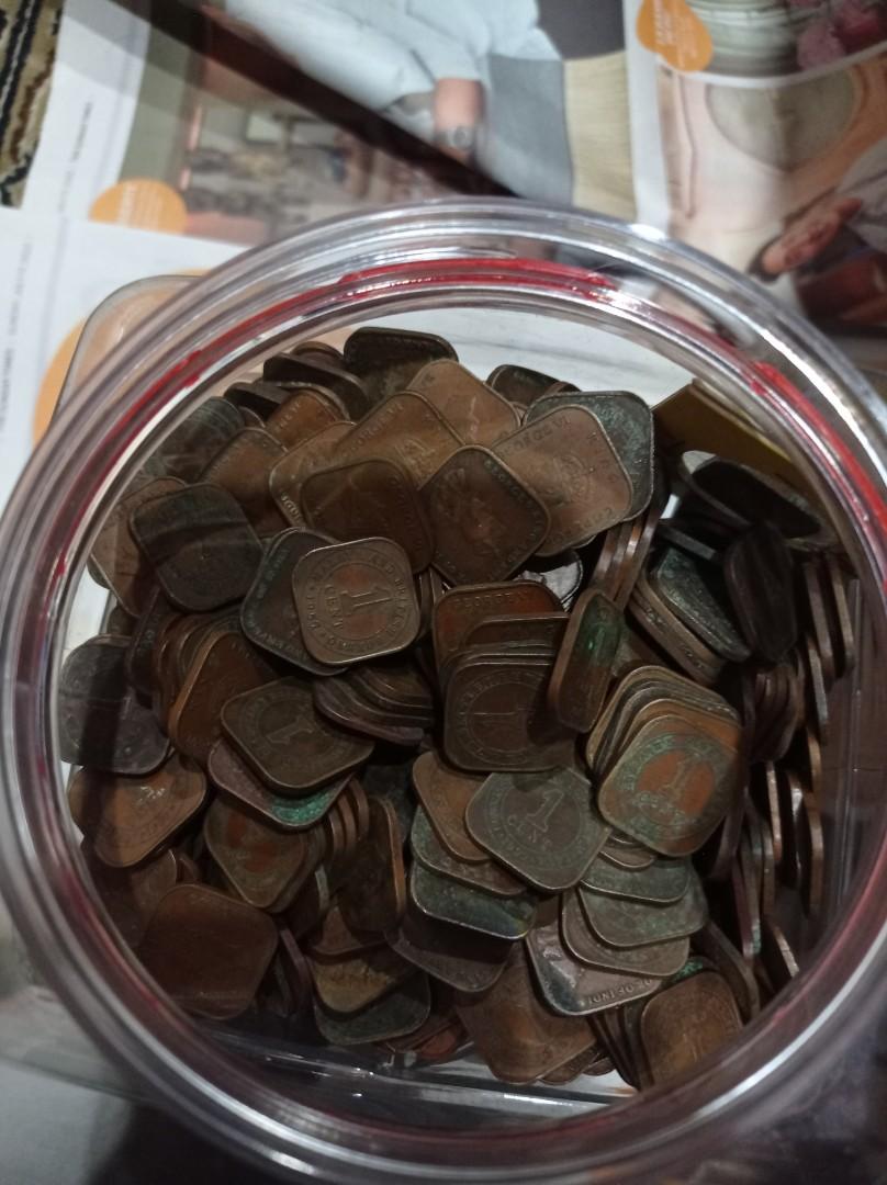 Malaya , straits settlements one cent copper, copy silver coins ...