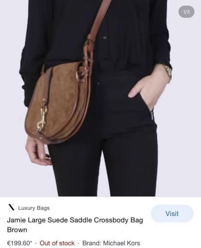 Michael Kors Suede Saddle Cross Bag, Luxury, Bags & Wallets on Carousell