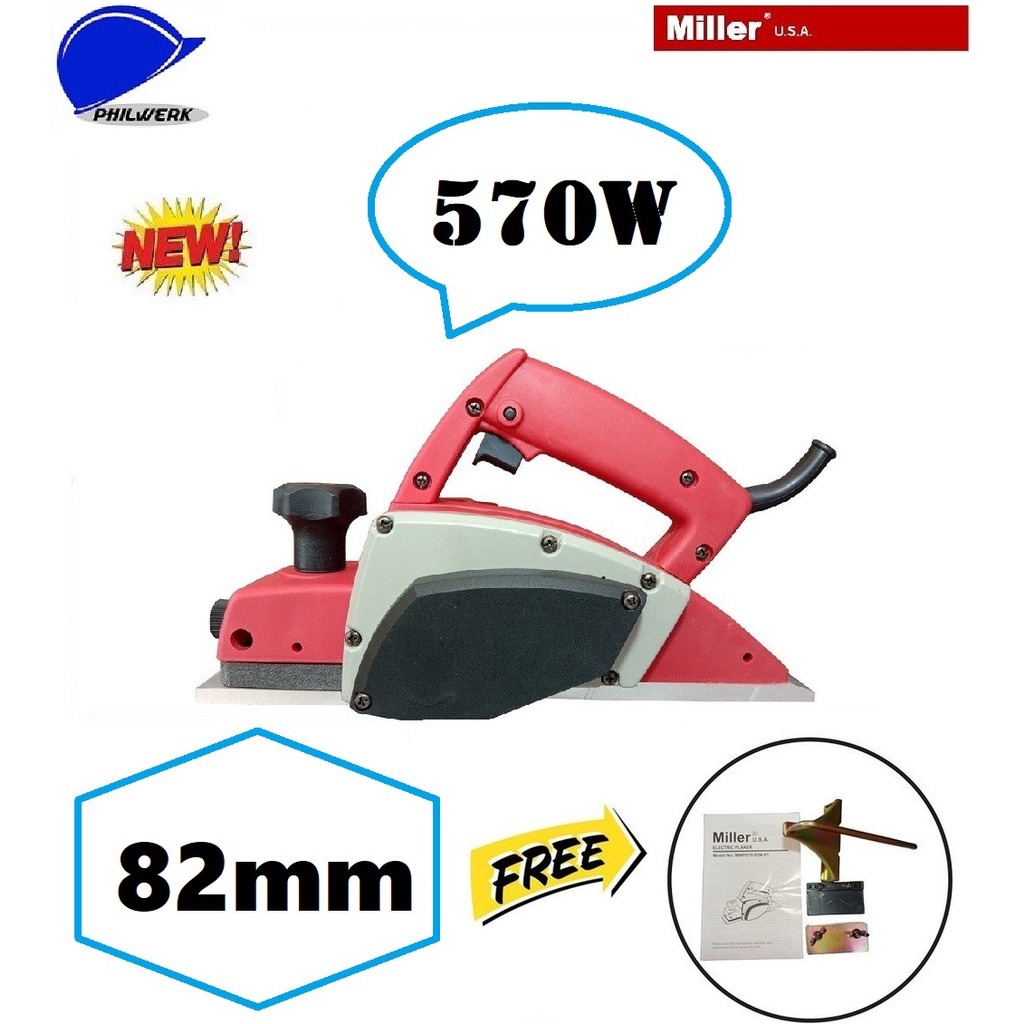 Miller Electric Planer 570Watts 82mm (MWP570-82M-01), Commercial & Industrial, Construction ...