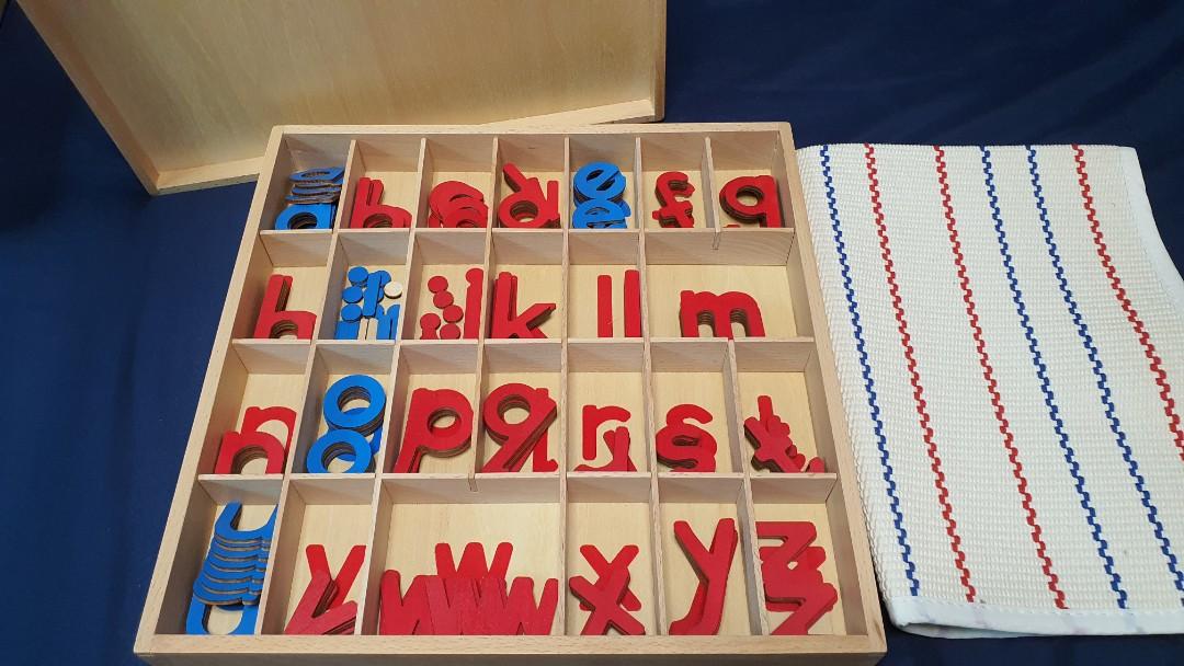 Montessori Wooden Movable Alphabet with Box, Hobbies & Toys, Stationary ...
