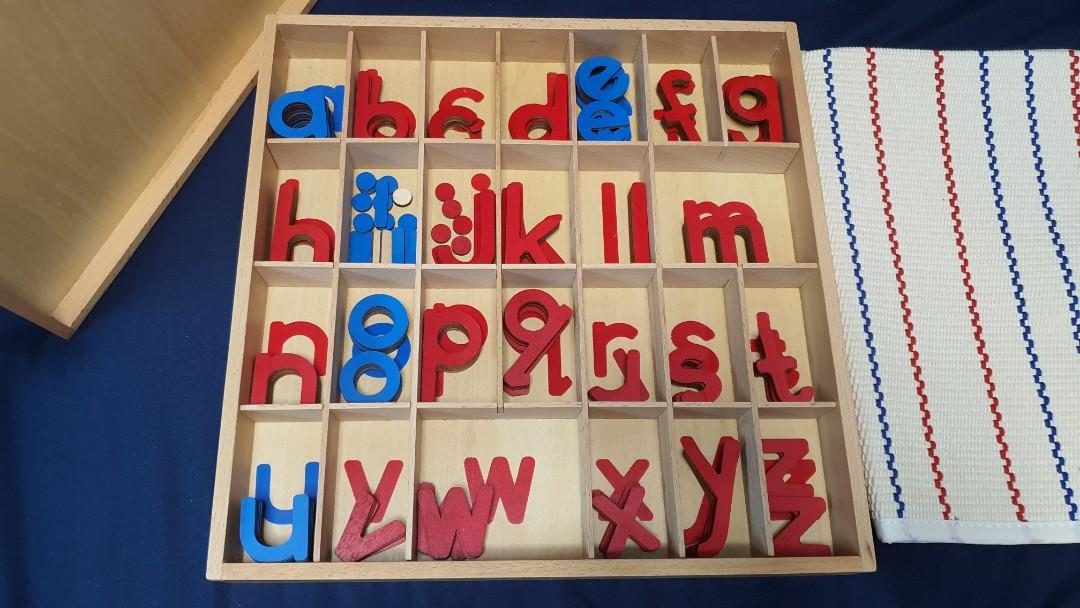 Montessori Wooden Movable Alphabet with Box, Hobbies & Toys, Stationary ...
