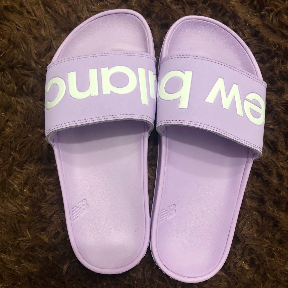 New Balance Slides in Purple, Women's Fashion, Footwear, Flipflops and ...