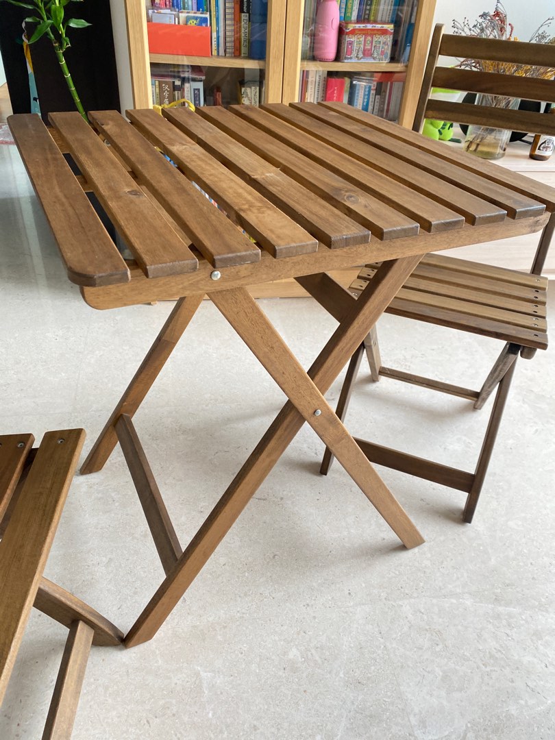 Ikea ASKHOLMEN Outdoor Table and two chairs, Furniture & Home Living ...