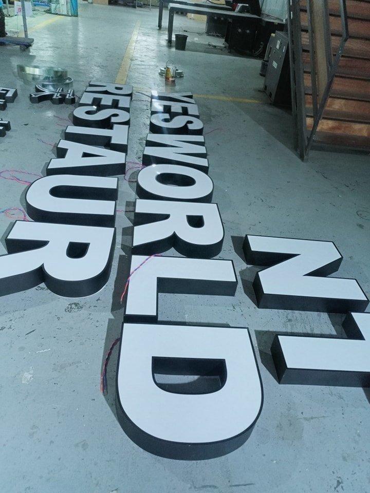 Panaflex / Stainless / Acrylic / G.I build up signage / Booth ...