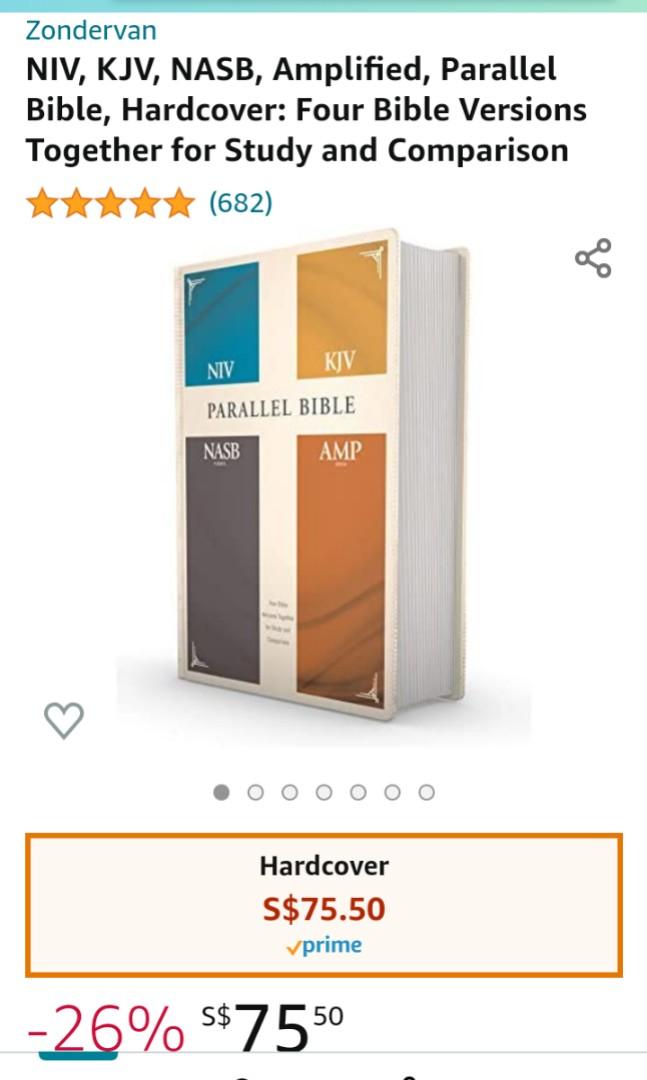 Parallel Bible Holy Bible NIV KJV NASB AMP, Everything Else on Carousell