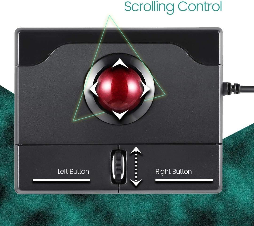 Perixx PERIPRO-506 Wired USB Trackball Mouse, Build-in 0.98 Inch ...