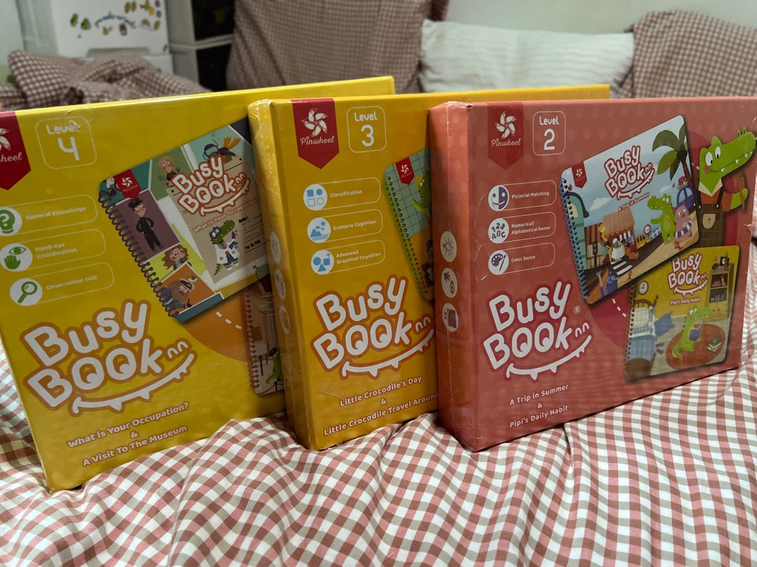 Pinwheel busy book crocodile level 2 / 3 / 4, Hobbies & Toys, Books ...