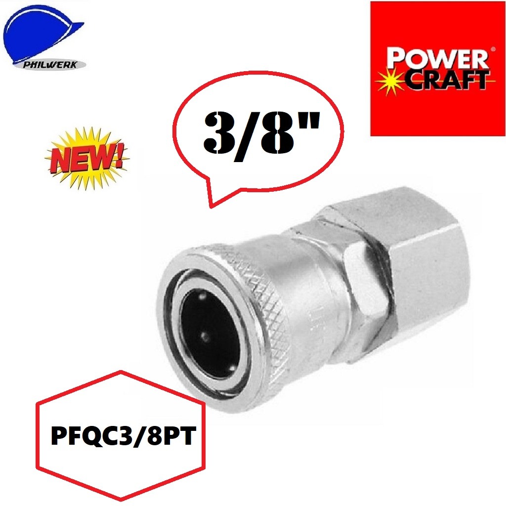 POWERCRAFT Air Quick Coupler for pneumatic Tools 3/8 (PFQC3/8PT ...