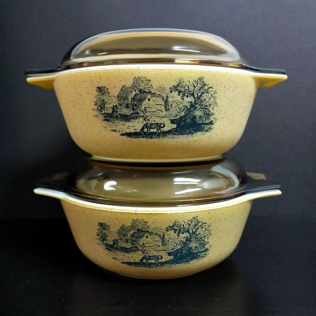 Pyrex England Rare Vintage Mill Pattern Lidded 9" Casserole, Furniture ...
