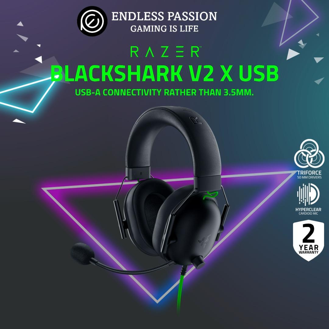 Razer Blackshark V2 X USB Gaming Headset, Audio, Headphones & Headsets ...