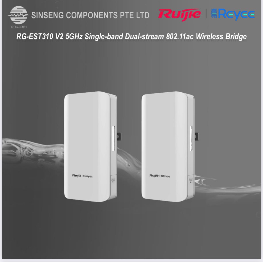 Ruijie Bridge 1 Pair Wireless Bridge RG-EST310 V2 5GHz Single-Band Dual ...