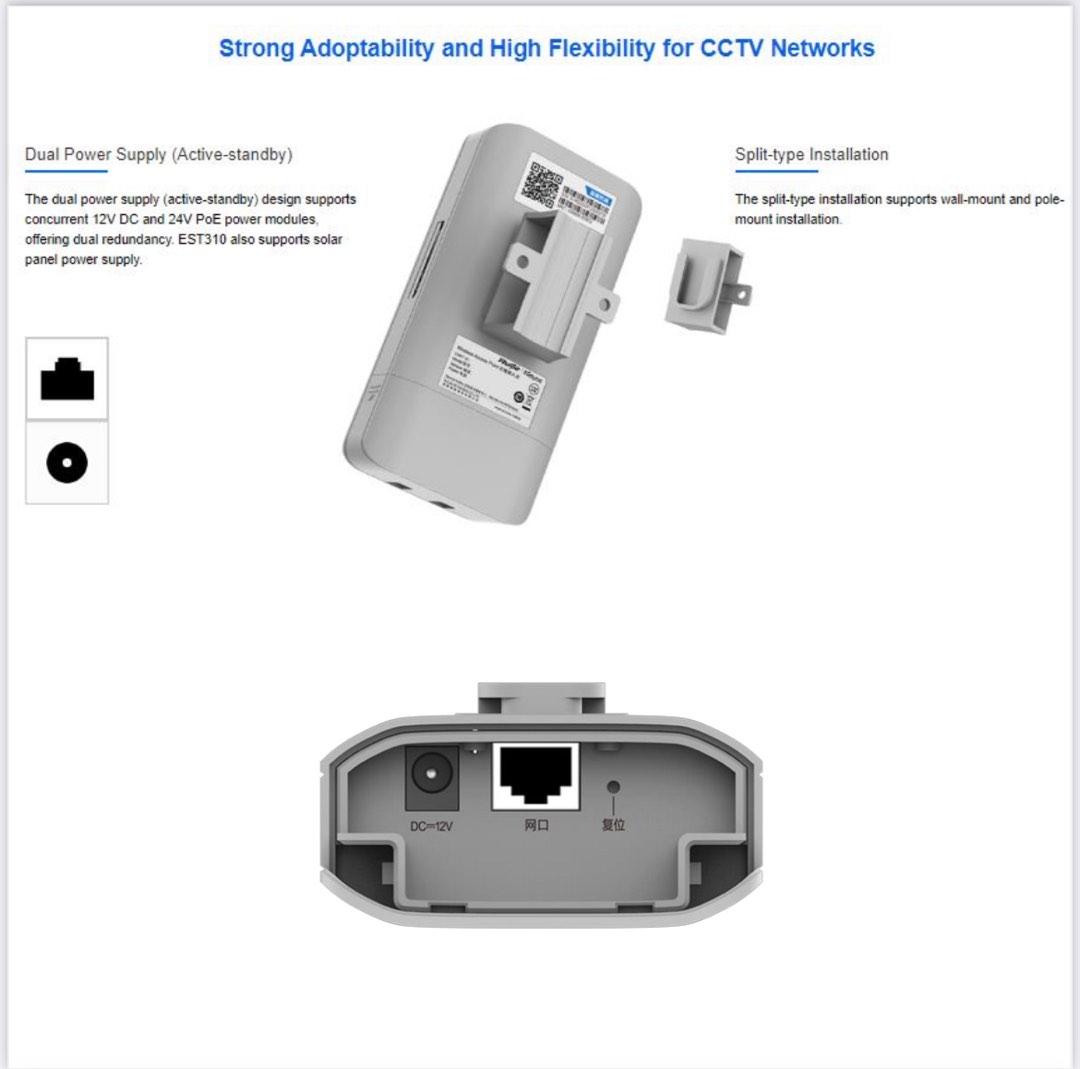 Ruijie Bridge 1 Pair Wireless Bridge RG-EST310 V2 5GHz Single-Band Dual ...