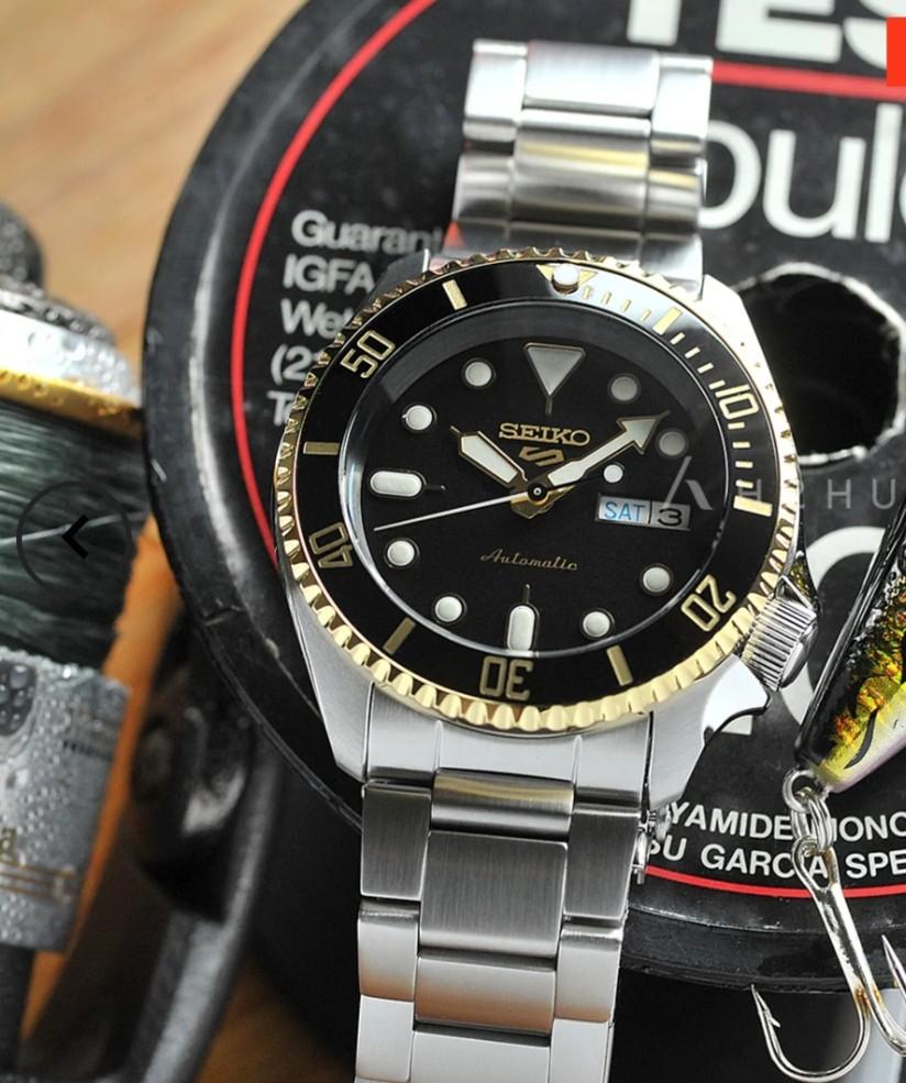 Seiko Mod Sub Gold Stainless Steel Automatic, Men's Fashion, Watches ...