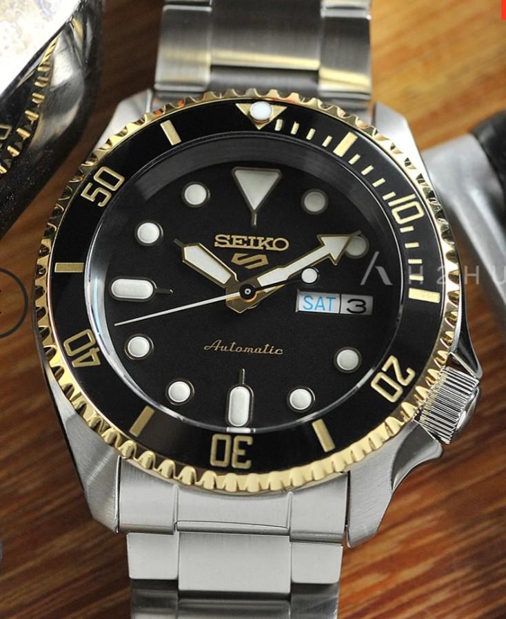 Seiko Mod Sub Gold Stainless Steel Automatic, Men's Fashion, Watches ...