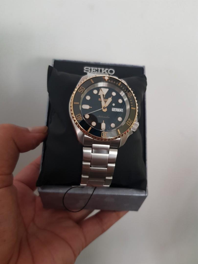 Seiko Mod Sub Gold Stainless Steel Automatic, Men's Fashion, Watches ...
