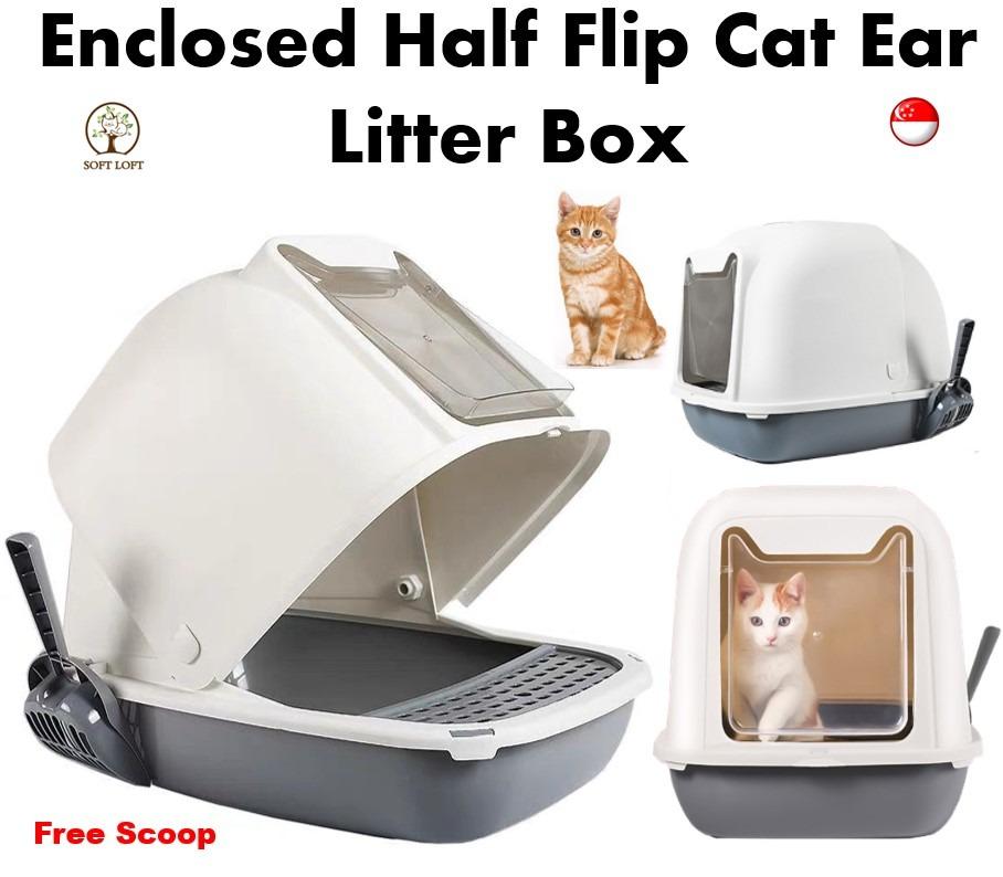 [SG INSTOCK] Large Enclosed Cat Litter Box/ Pet Extra Large Liter Box ...