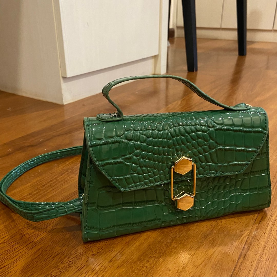 Shein Croc Embossed Shoulderbag, Luxury, Bags & Wallets on Carousell