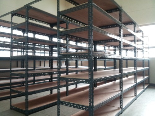 Slotted angle bar heavy duty steel shelves, Furniture & Home Living ...
