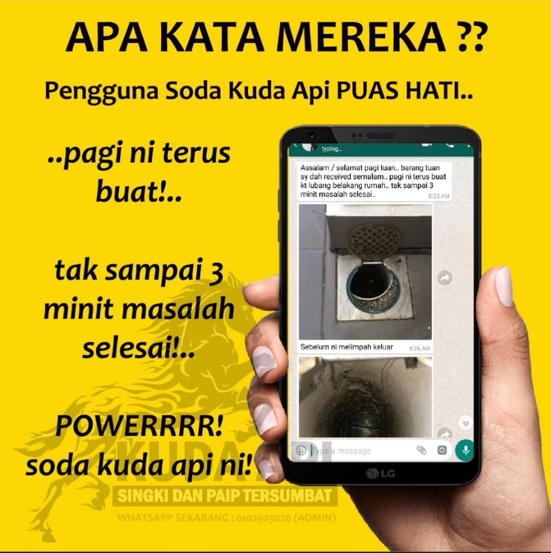 Soda Kuda Api Penyelesaian Singki Tandas Tersumbat, Furniture & Home ...