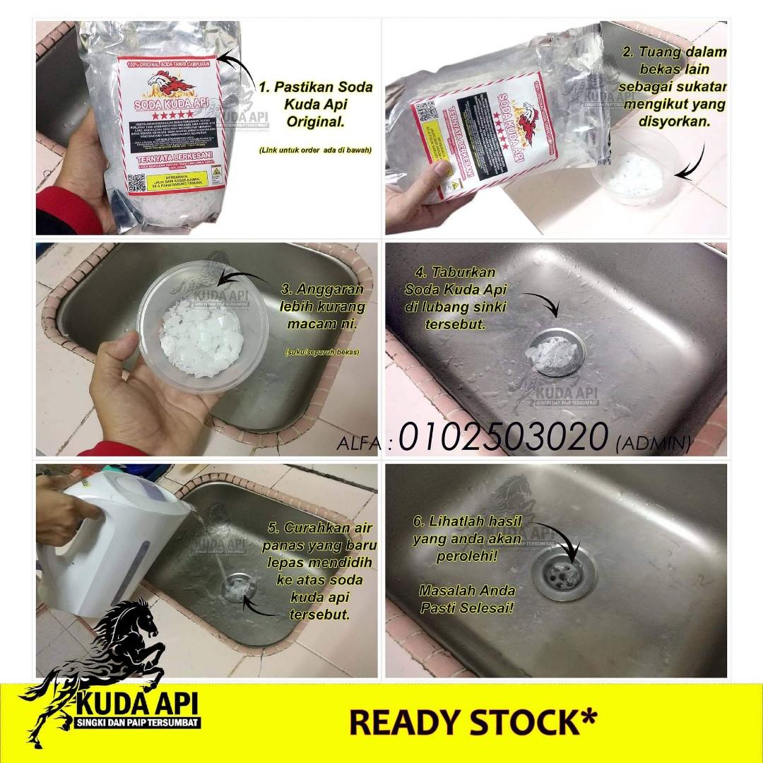 Soda Kuda Api Penyelesaian Singki Tandas Tersumbat, Furniture & Home ...