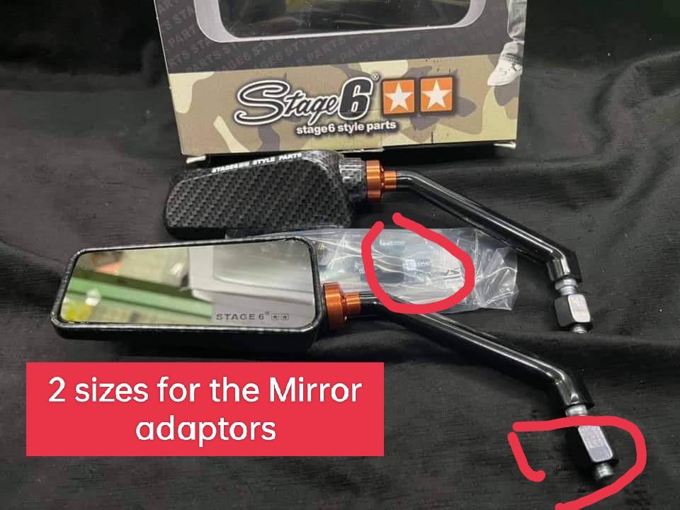 Stage 6 F1 mirrors (Taiwan Product) Nmax, Vespa, Gilera, Xmax, Adv ...