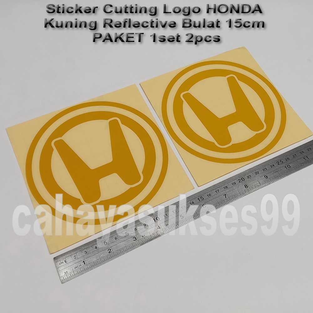 Sticker HONDA Bulat 15cm Kuning Reflective Cutting Sticker Body Motor ...