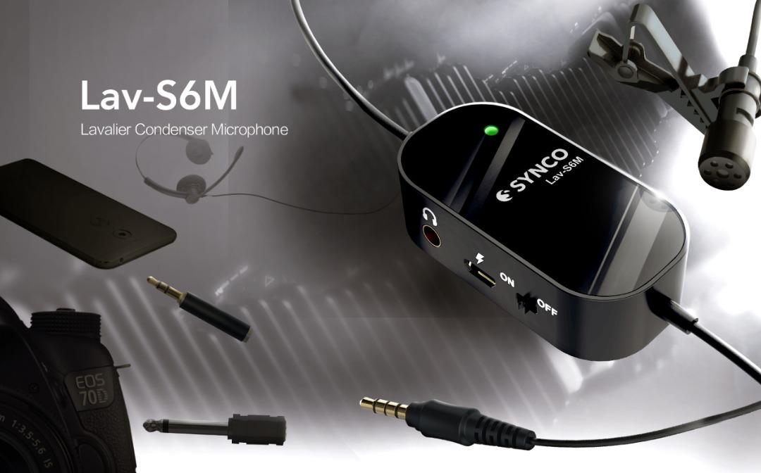 SYNCO Lav-S6M Monitor Clip-On-Lavalier-Microphone, 3.5mm Audio Port ...