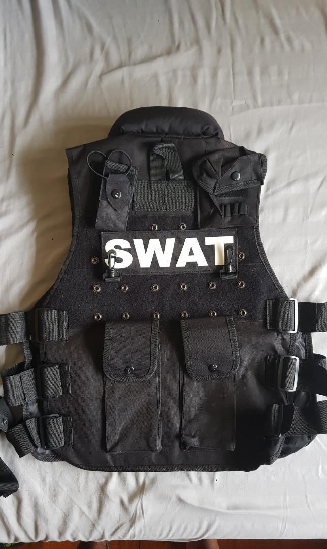 Tactical NWOT Swat vest with holster, Men's Fashion, Tops & Sets, Vests ...