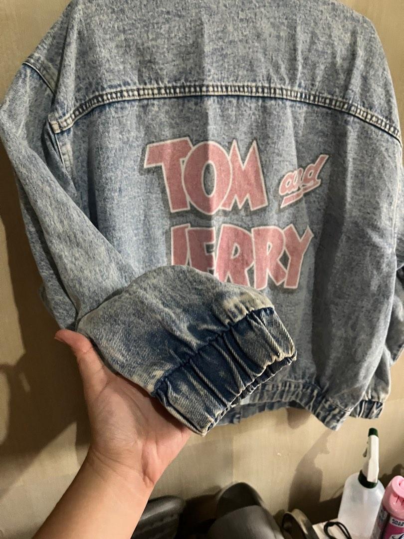 Vintage Denim Jacket vibes Tom and Jerry jacket, Women's Fashion, Coats ...