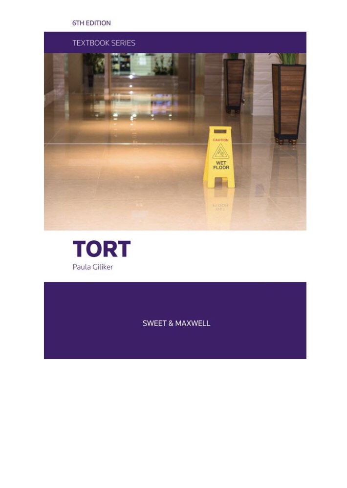 Tort Law Textbook by Paula Giliker (Sweet & Maxwell), Hobbies & Toys, Books & Magazines ...