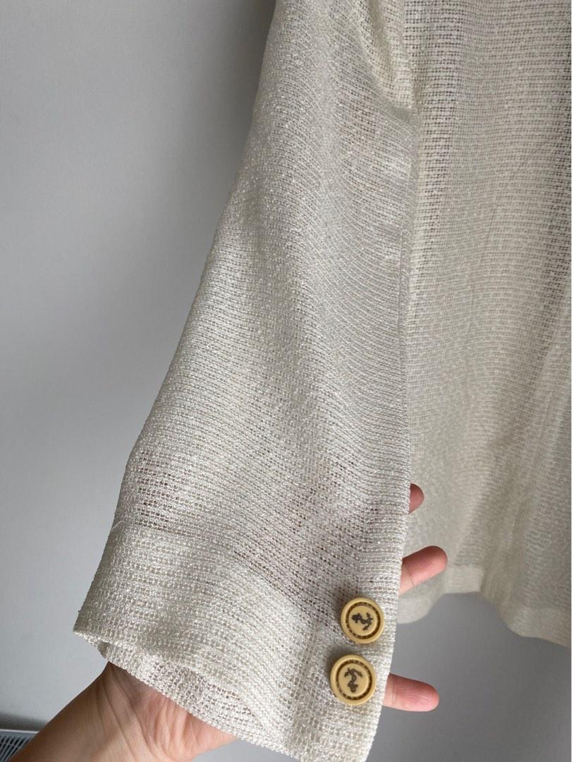 Unique off-white blazer - mesh style, Women's Fashion, Coats, Jackets ...