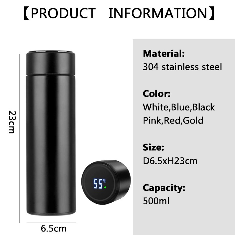 VADSO-Smart LED Temperature Display Premium Thermal Flask 304 Stainless ...