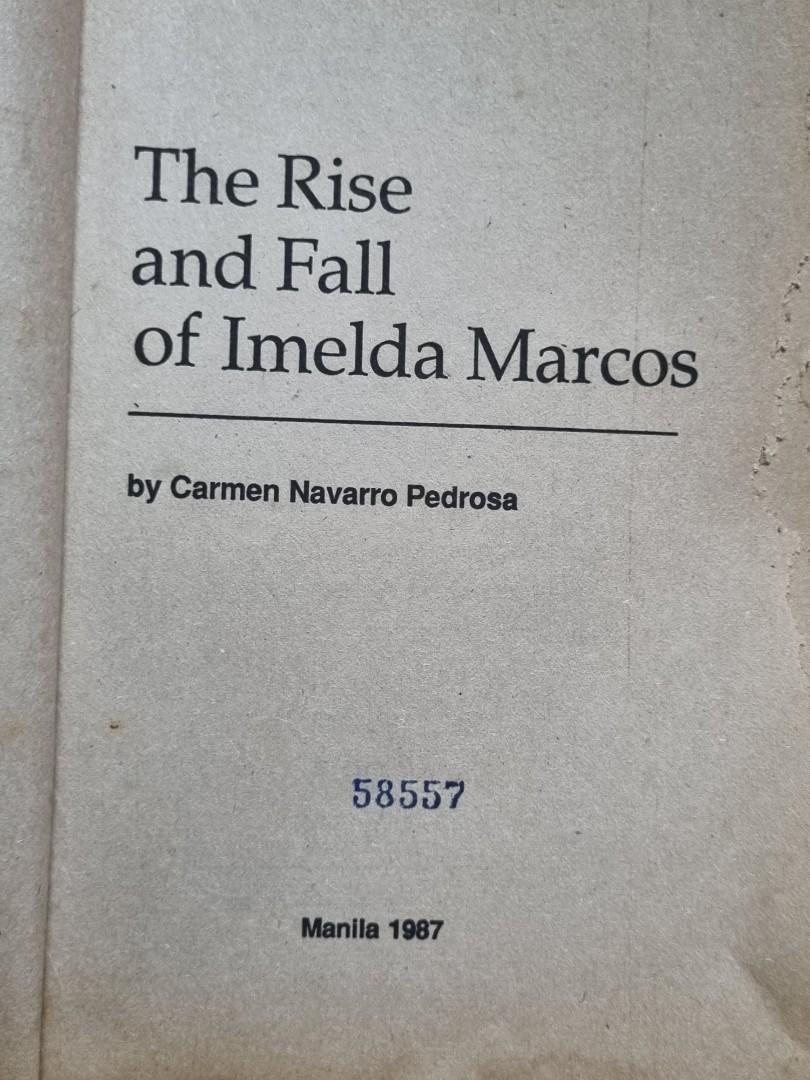 Vintage RARE Book The Rise and Fall of Imelda Marcos, Hobbies & Toys ...