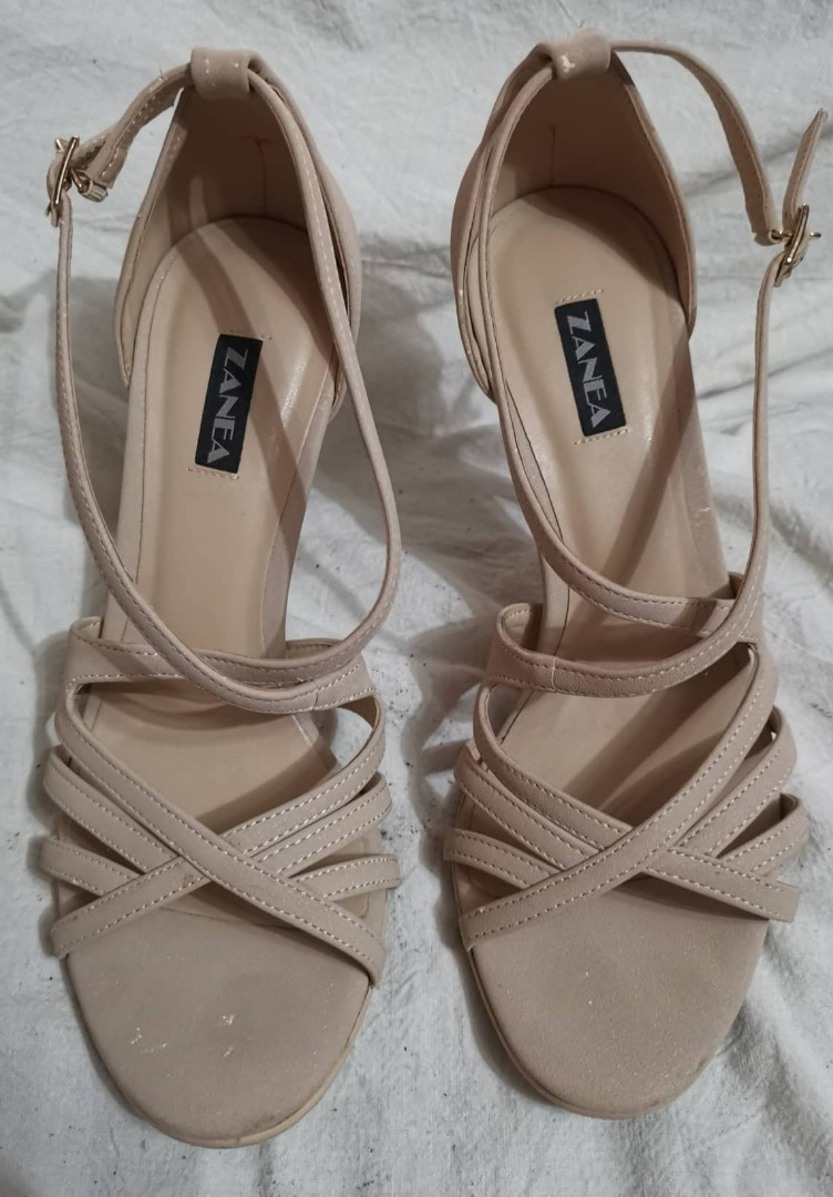 Zanea Nude Strappy Heels, Women's Fashion, Footwear, Heels on Carousell