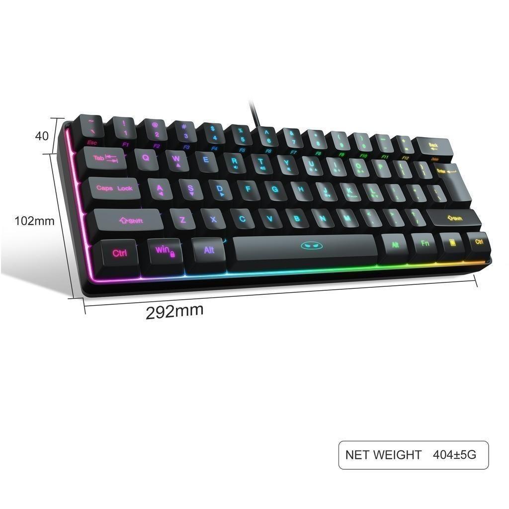 [1325] MageGee TS91 60% Compact Wired Keyboard 61 Keys RGB Gaming ...