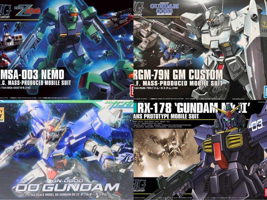 4盒 全新 未砌 HG 高達 Nemo 尼姆 綠色 機動戰士 Z gundam 0083 GM custom 吉姆改 00 gundam RX ...