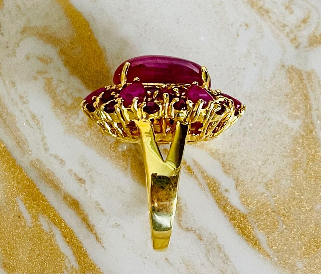 #4 Natural Star Ruby Ring with Siamese Ruby Side, Women's Fashion ...