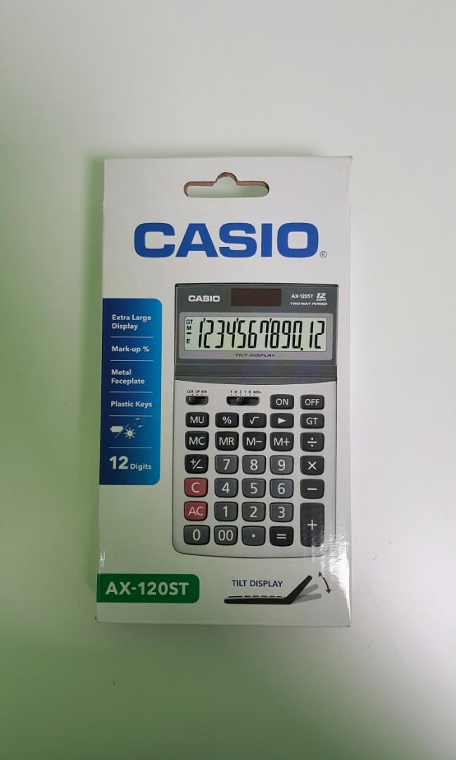 全新 CASIO AX-120ST 計算機 (12位數，可掀式面版), 電腦＆科技, 商務用科技產品 - Carousell