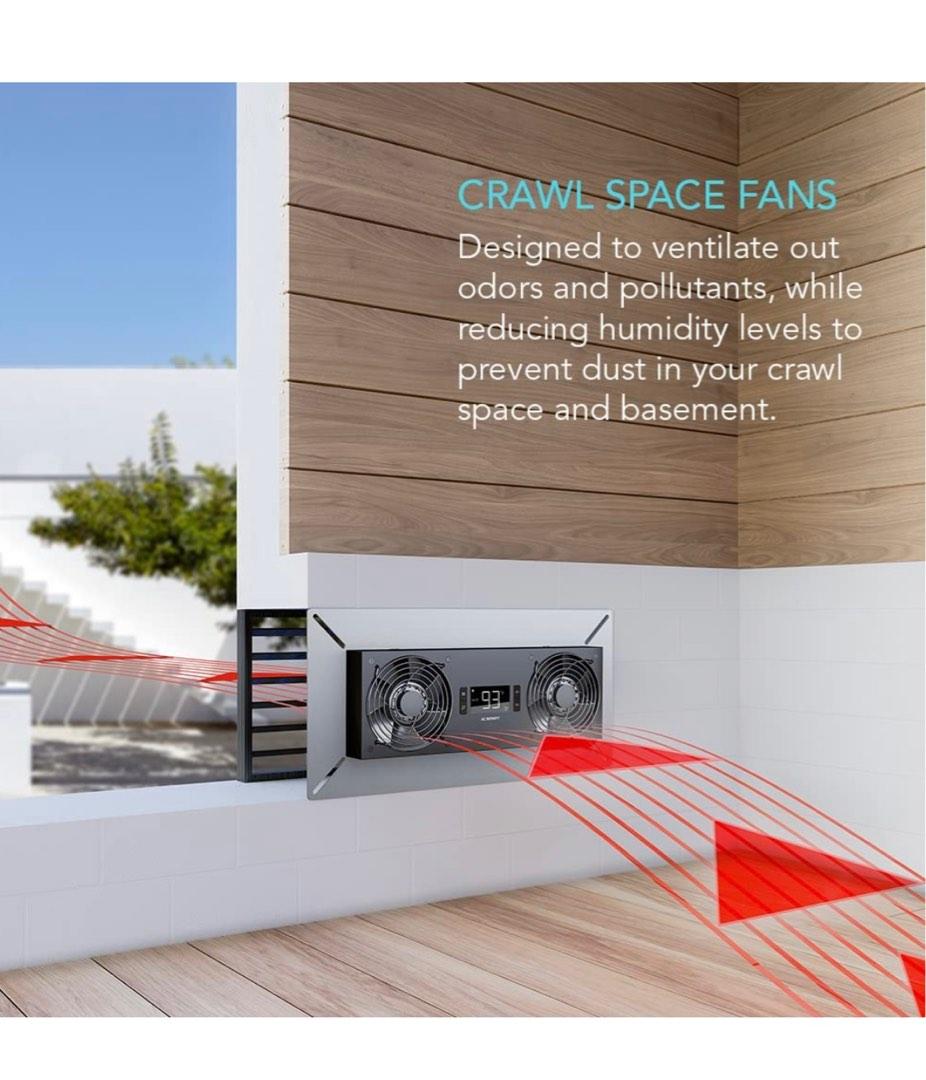 AC Infinity AIRTITAN T8, Crawlspace Basement Ventilator Fan, with ...