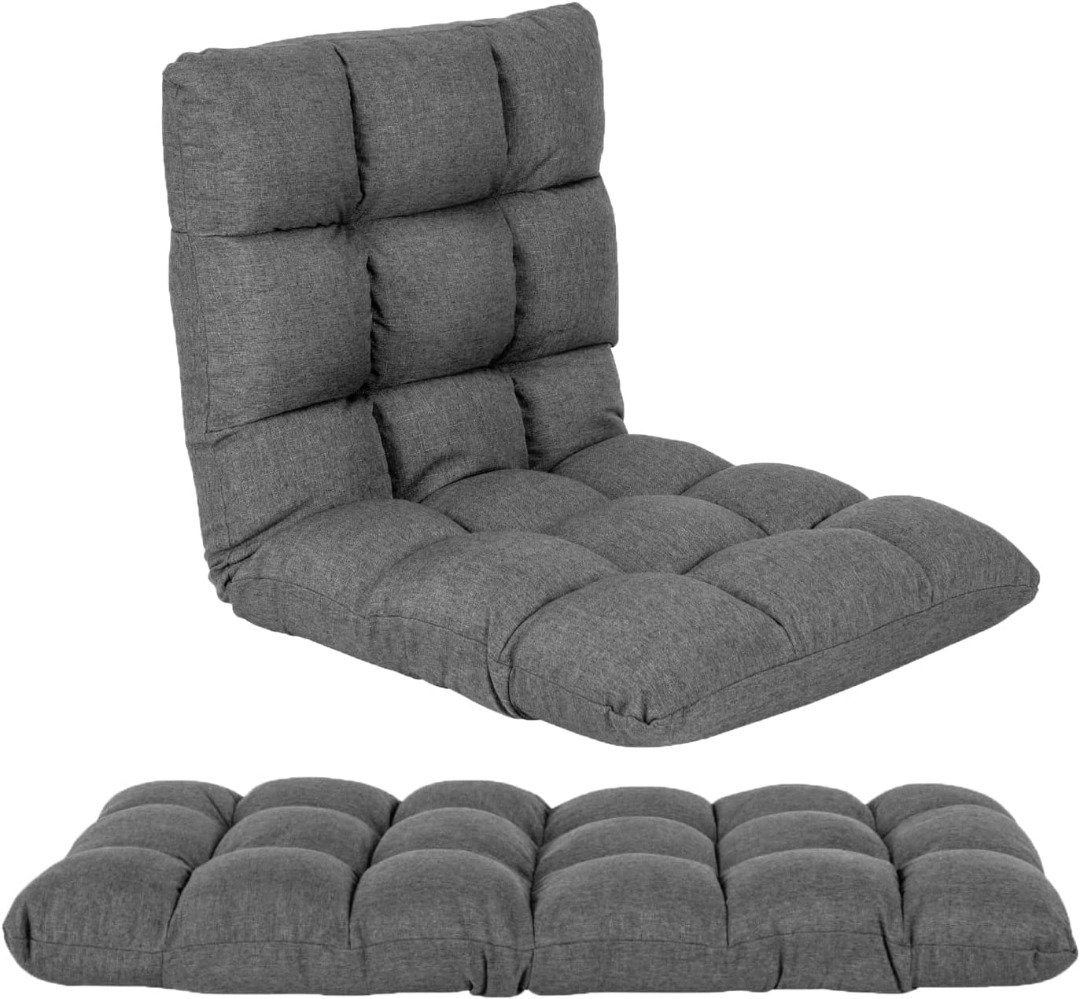 Adjustable Floor Chair with Pillow (Grey), Furniture & Home Living ...