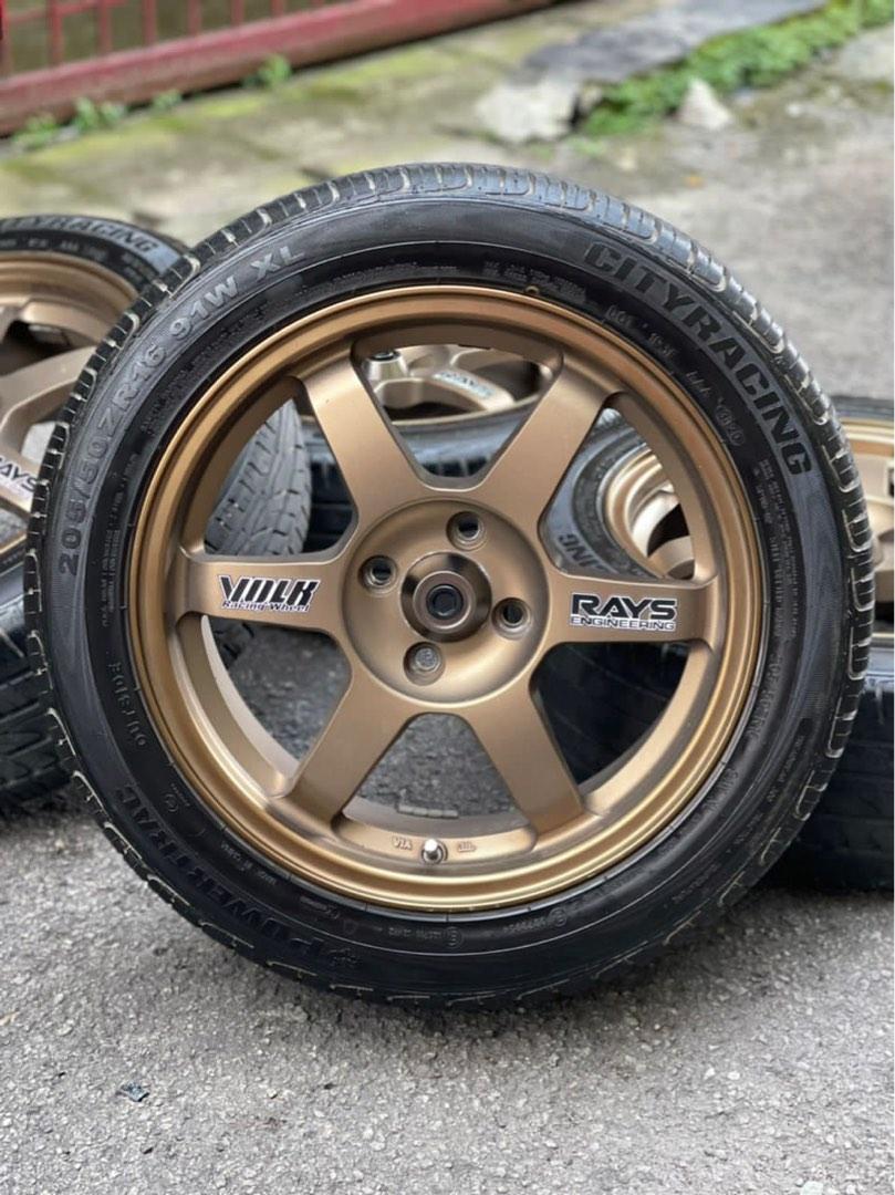 Auto Option TE37 16 inch sport rim Myvi g3 tyre 70%, Auto Accessories ...