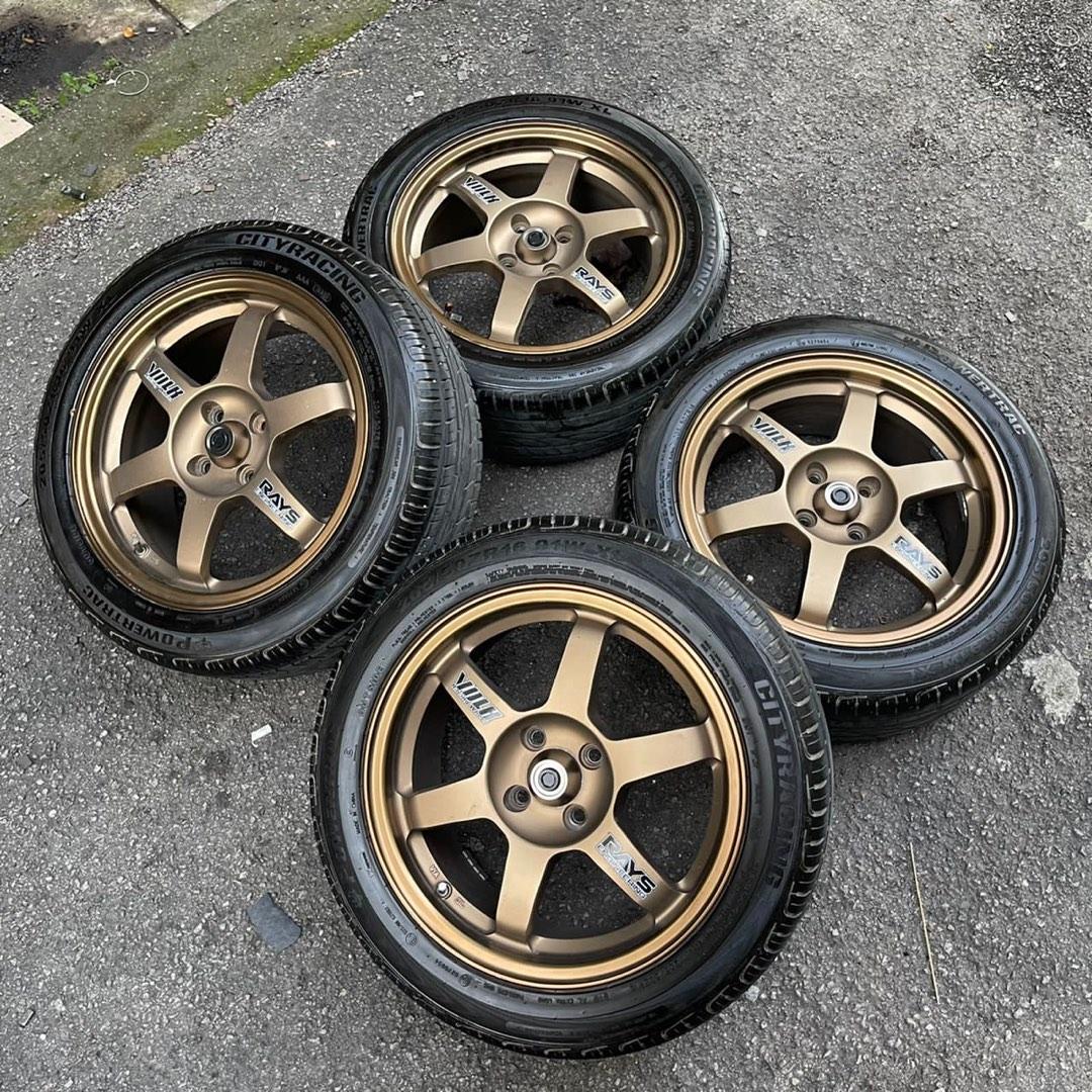 Auto Option TE37 16 inch sport rim Myvi g3 tyre 70%, Auto Accessories ...