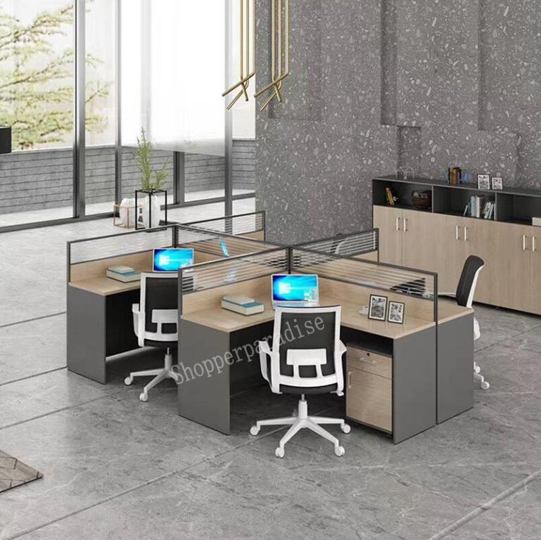 B147 Workstation w Partition, Office Table, System Furniture Cubicle ...