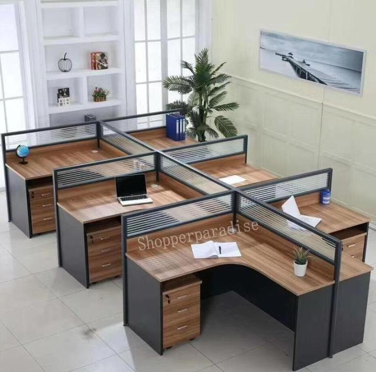 B152 Workstation w Partition, Office Table, System Furniture Cubicle ...