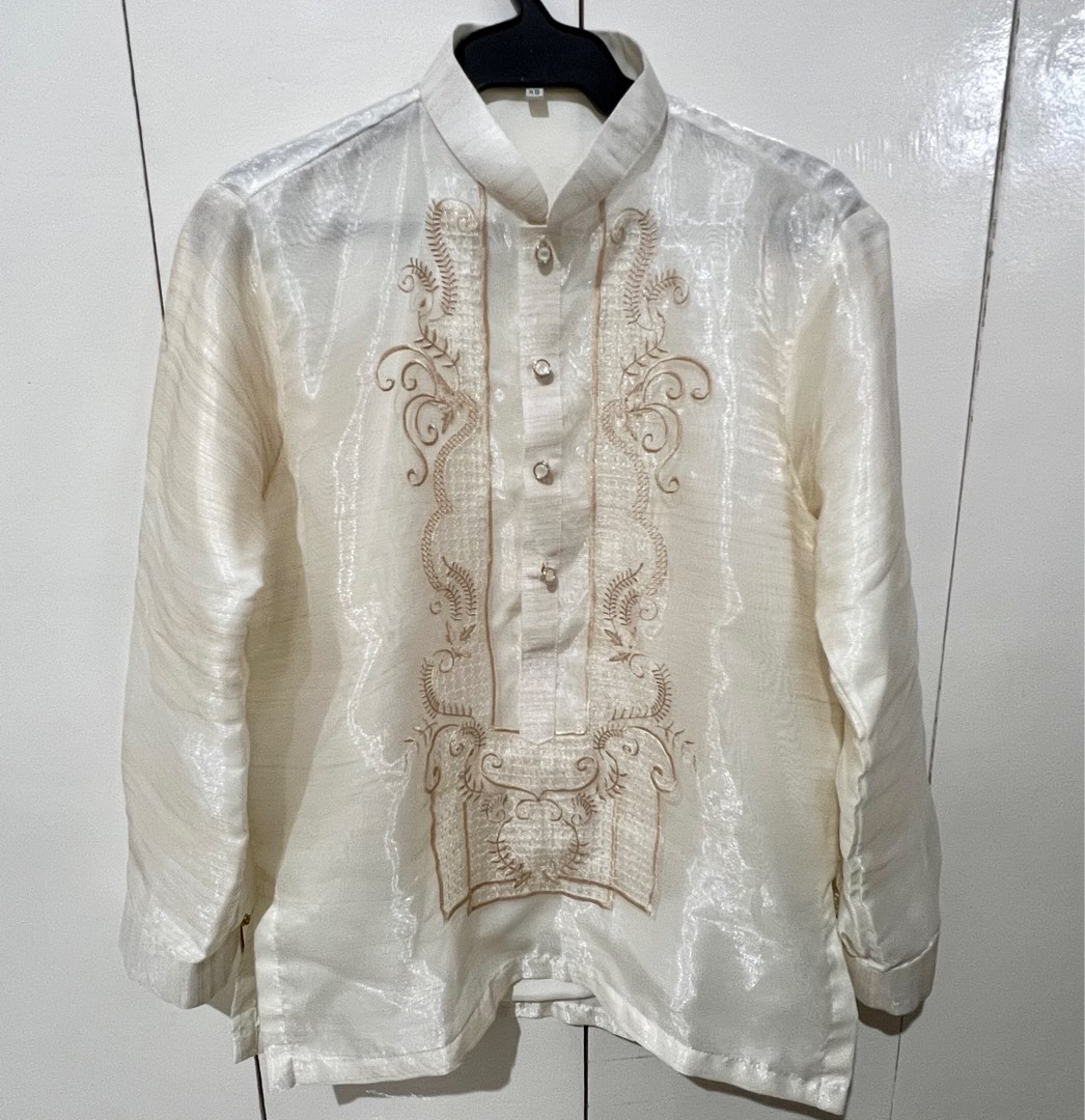 Barong Tagalog Chinese Collar Mens Fashion Tops And Sets Formal