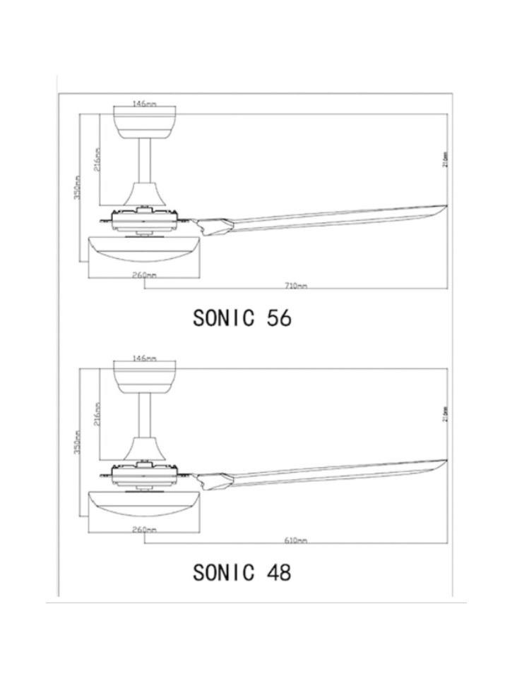 BESTAR SONIC 5 BLADE CEILING FAN WITH 24W LED LIGHT | REMOTE CONTROL ...